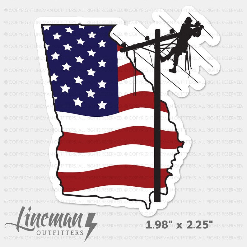 Georgia USA Flag Hard Hat Decal / Sticker – Lineman Outfitters